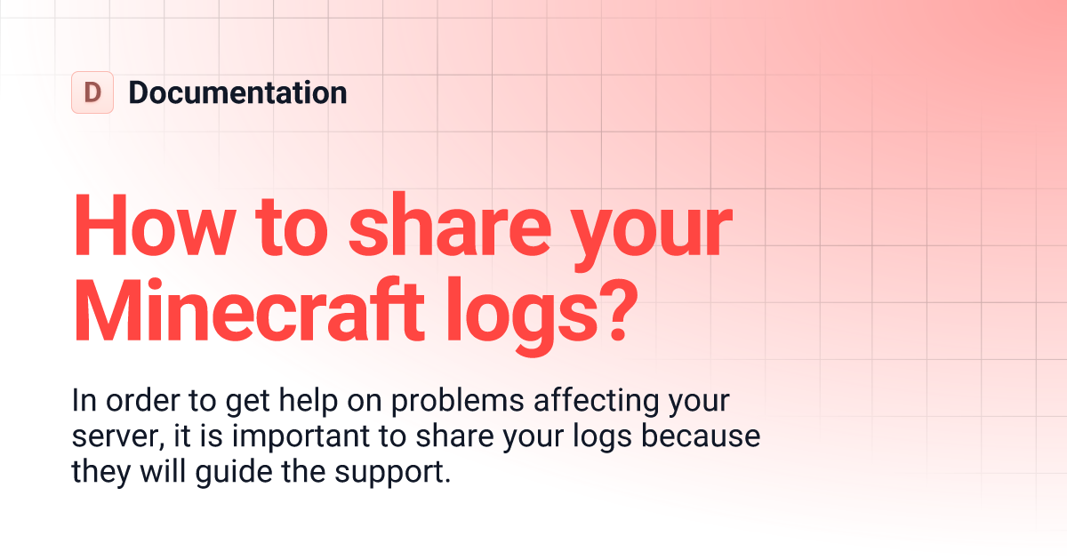 How to share your Minecraft logs? | Documentation
