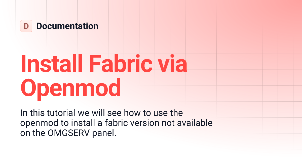 Install Fabric via Openmod | Documentation