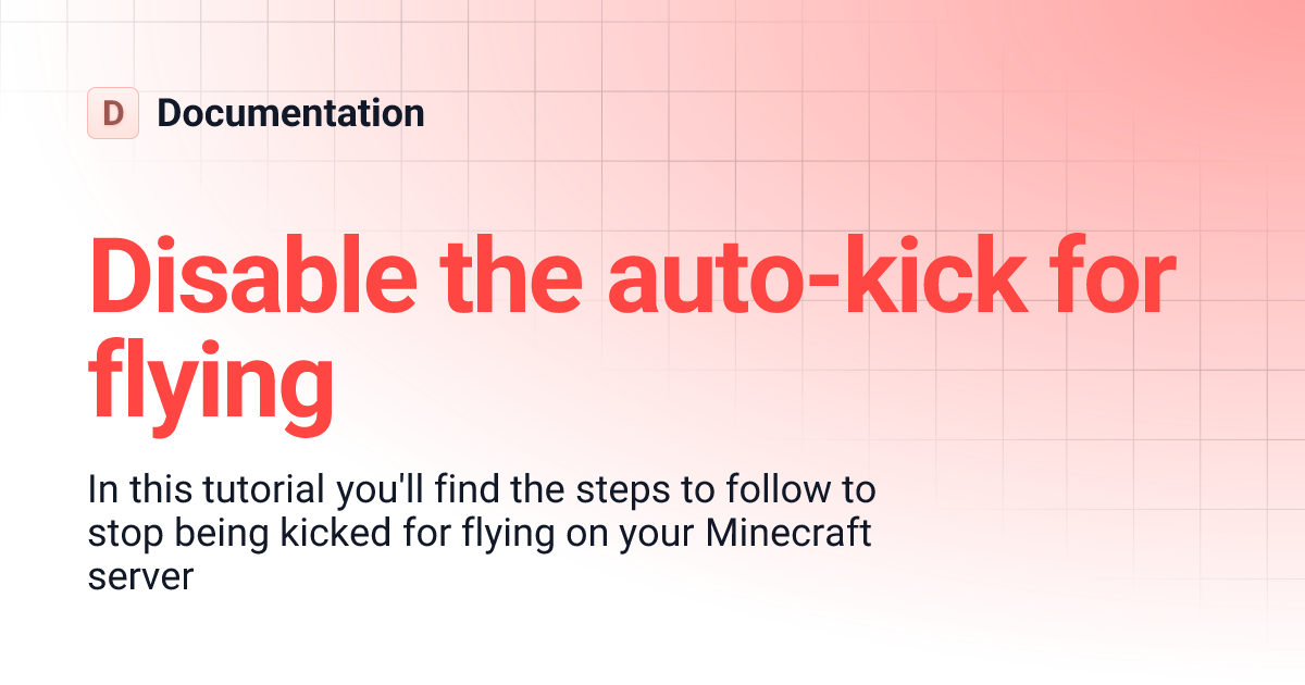 Disable the auto-kick for flying | Documentation