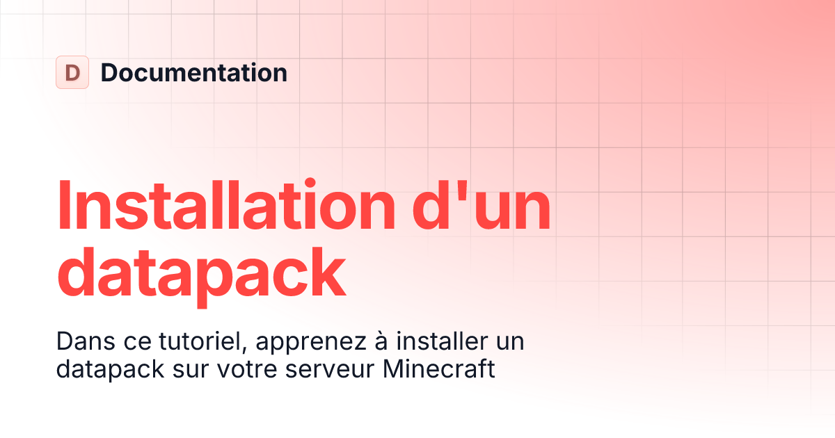 Installation d'un datapack | Documentation