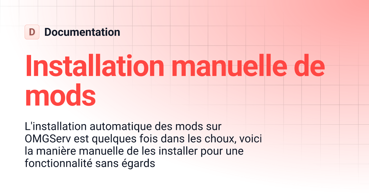 Installation manuelle de mods | Documentation